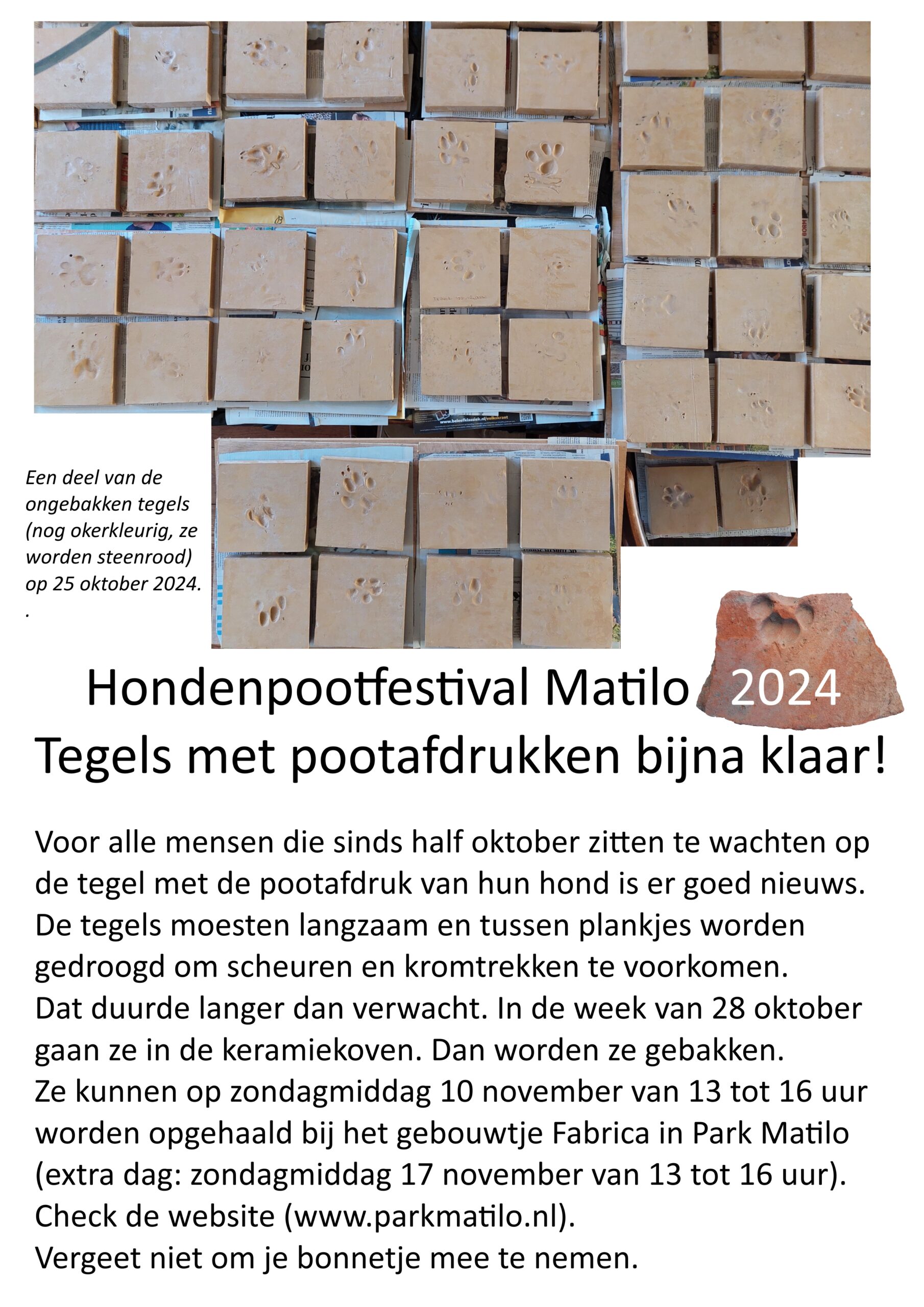 Tegels met pootafdrukken ophalen – Park Matilo